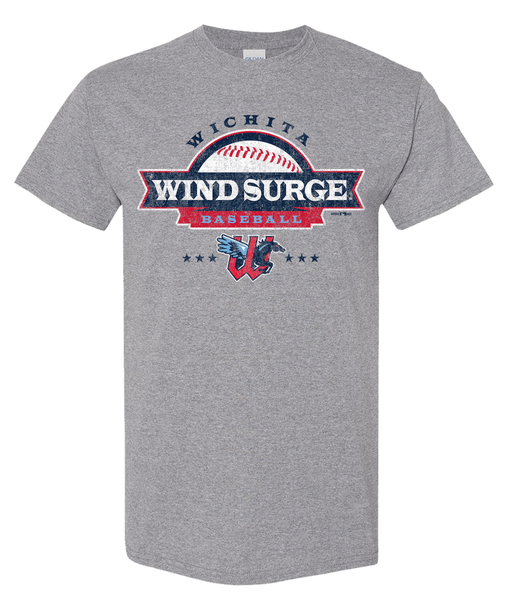 Wichita Wind Surge Adult Grey Banner Tee – Wichita Wind Surge Official ...
